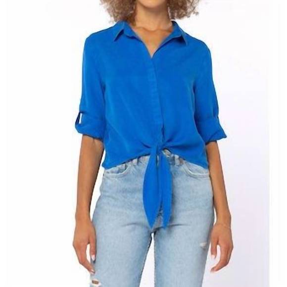 Velvet Heart | Tops | New Velvet Heart Solange Tie Front Top In Blue ...